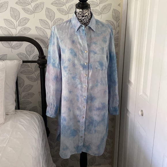 Finley | Dresses | Nwt Womens Finley Alex Tie Dye Linen Shirt Dress ...